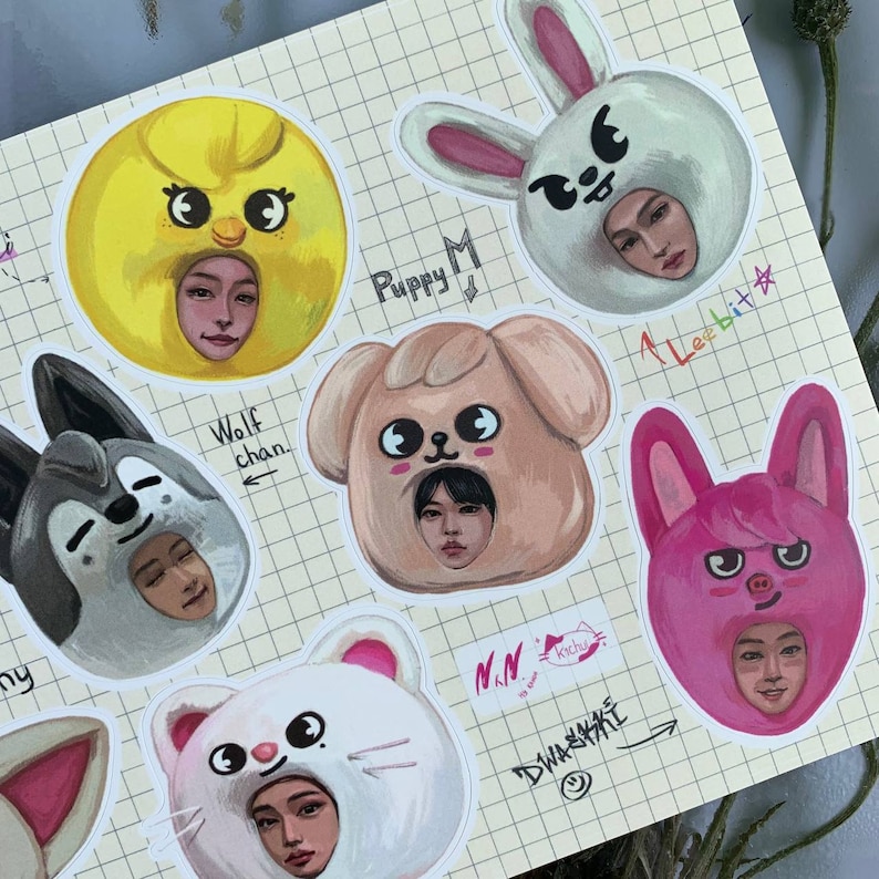 SKZOO Sticker Pack Stray Kids Stickers Skz Sticker Pack - Etsy