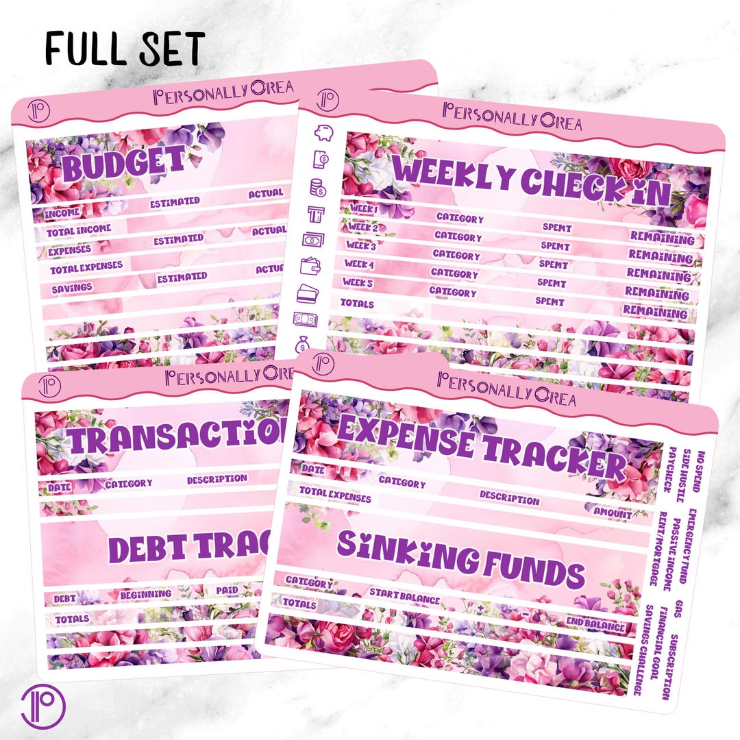 Budget Planner Stickers - Financial Tracker Sticker - Expense Tracker ...