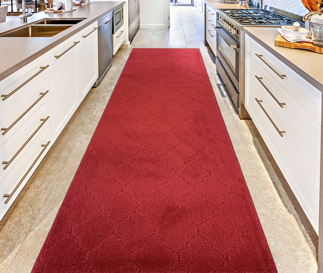 Non-skid Extra Large Wide CUSTOM LENGTH Bold Burgundy Carpet Roll ...
