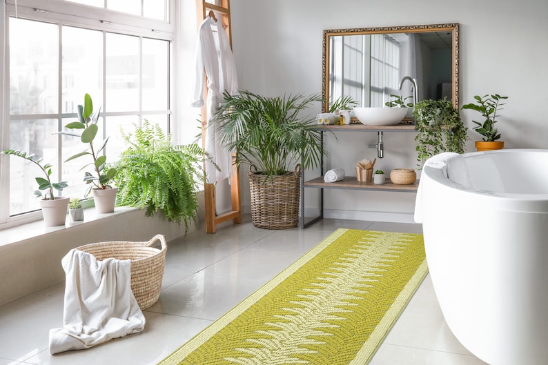 Custom Size Tropical Palm Tree Leaf Pattern Carpet Runner Rug - Etsy