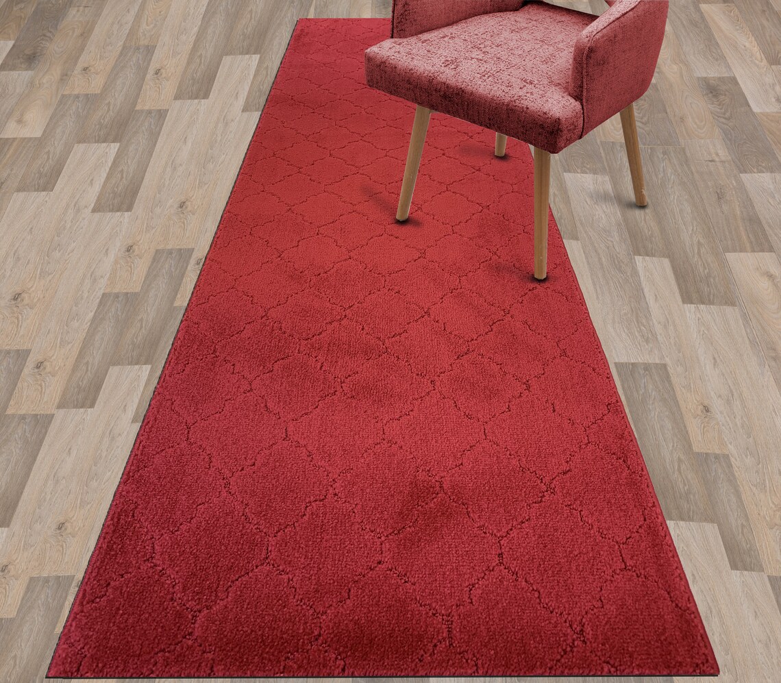 Burgundy Non Skid Carpet Runner Rug 31 Inch Wide X 6 8 10 12 | Etsy