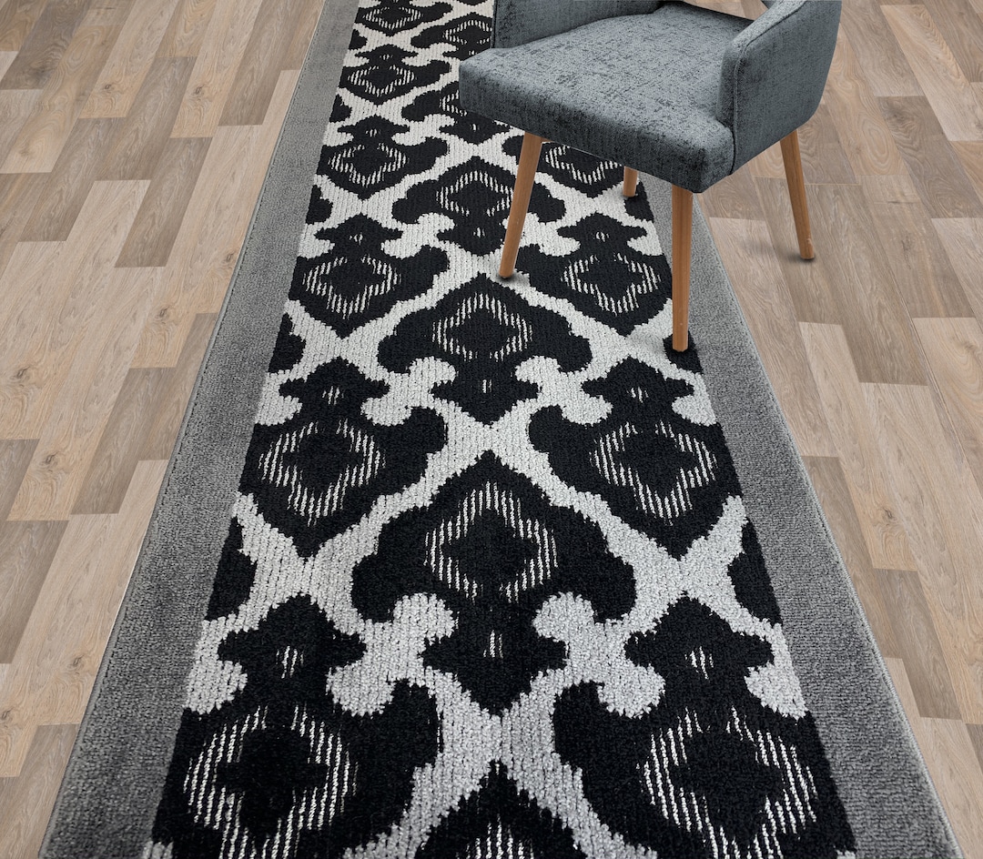 Gray Rug Runner for Long Narrow Hallway Kitchen | Luxury Plush Pile ...