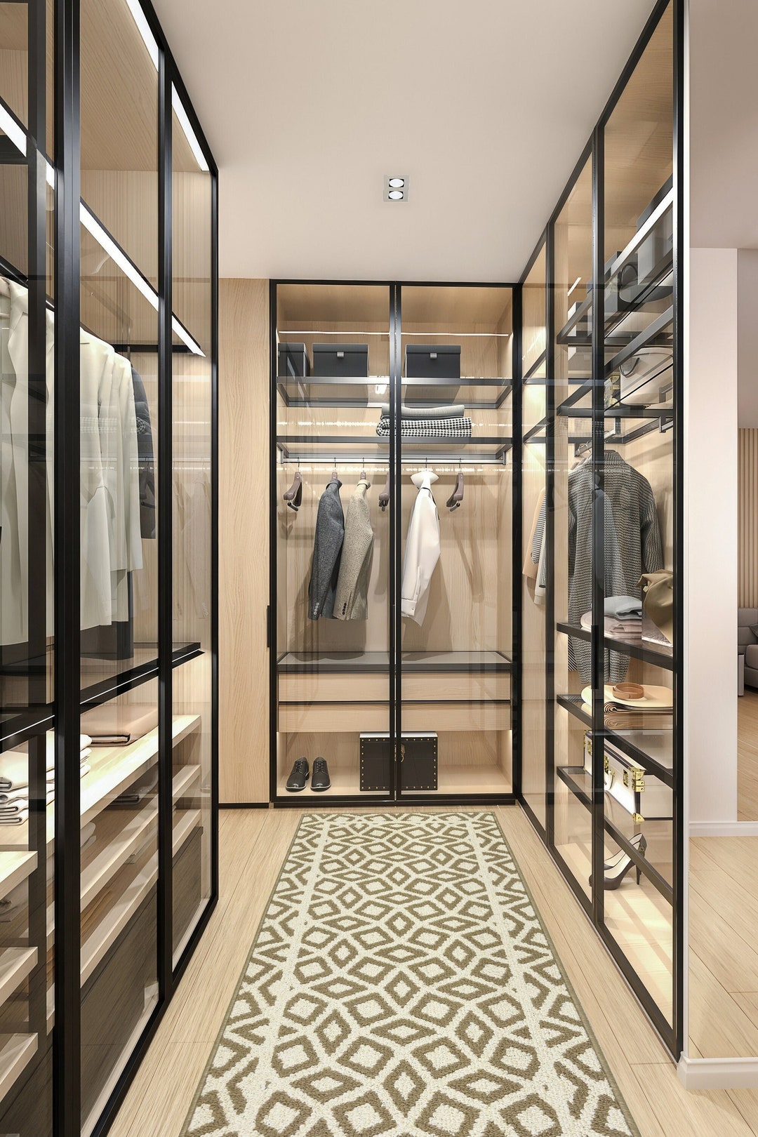 Mid Century Modern Closet Rug Non-skid Carpet With Rubber Backing Warm ...