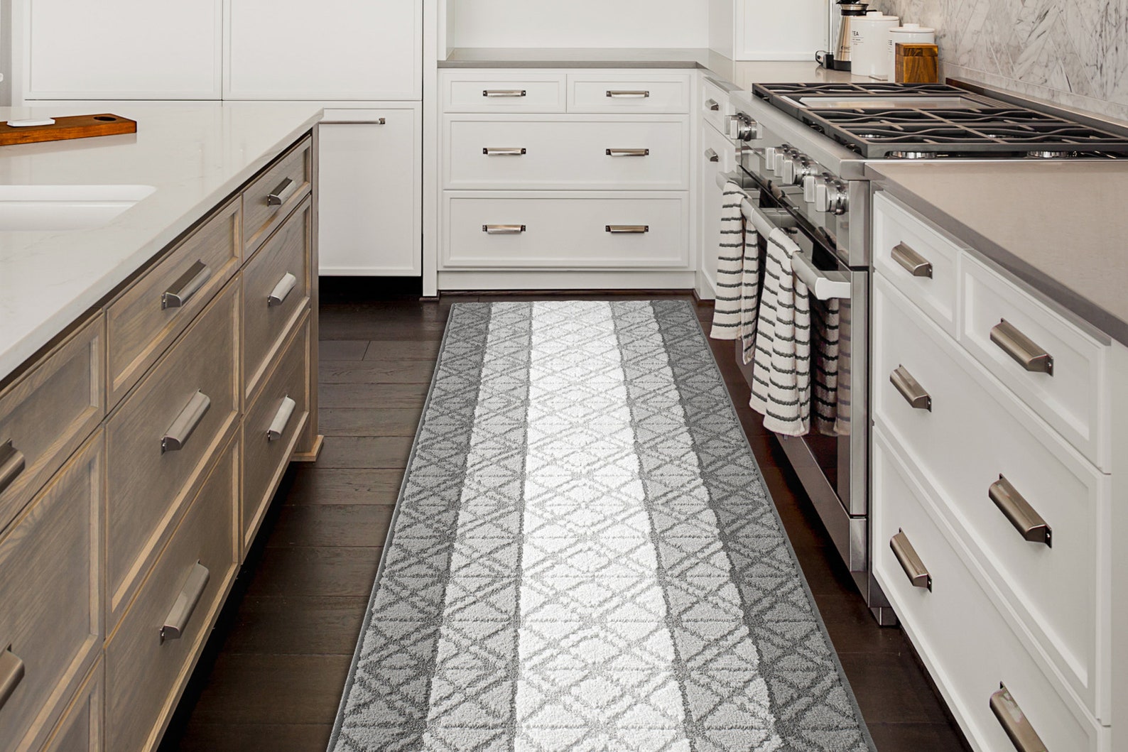 Narrow Width Gray Rug Runner for Small Kitchens Long - Etsy
