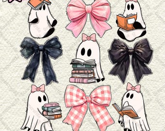 Spooky Ghost Halloween Png, Halloween Bow Png, Cute Ghost Png, Spooky ...