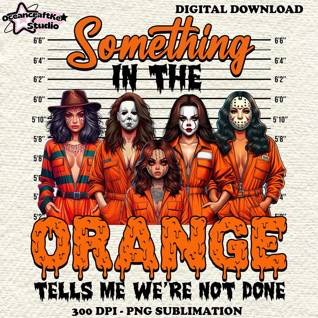Retro Halloween Png, Horror Movie Killers Png, Something in the Orange ...