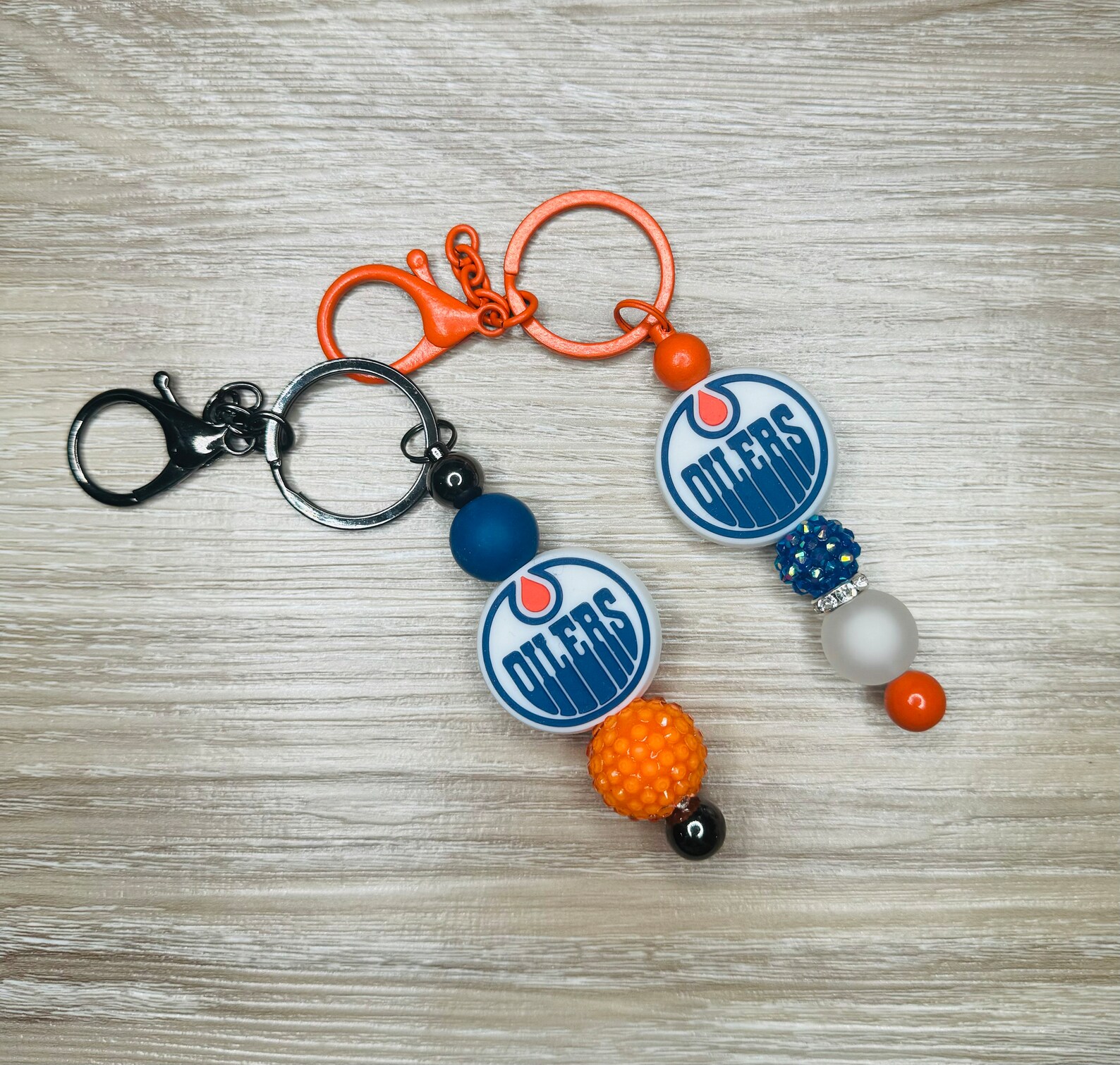 Bar Keychain, Hockey Keychain, Edmonton Hockey, Orange and Blue, Gifts ...