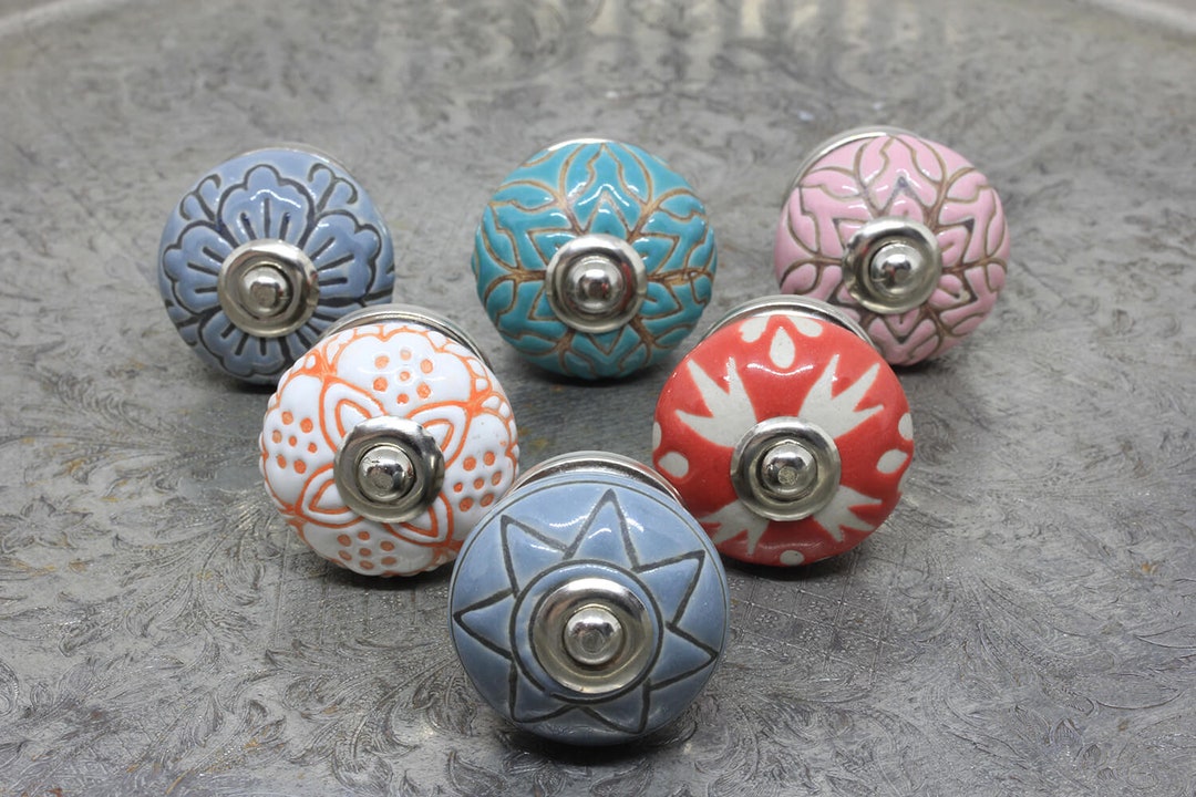Lot of 6 Large Antique Furniture Knobs - Etsy