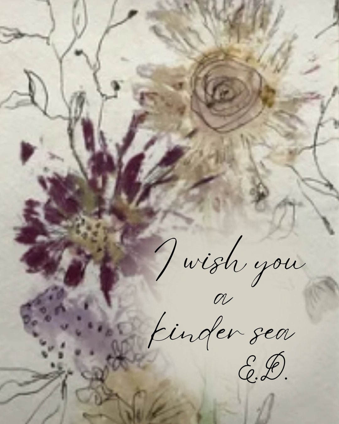 Emily Dickinson Quote I Wish You a Kinder Sea - Etsy