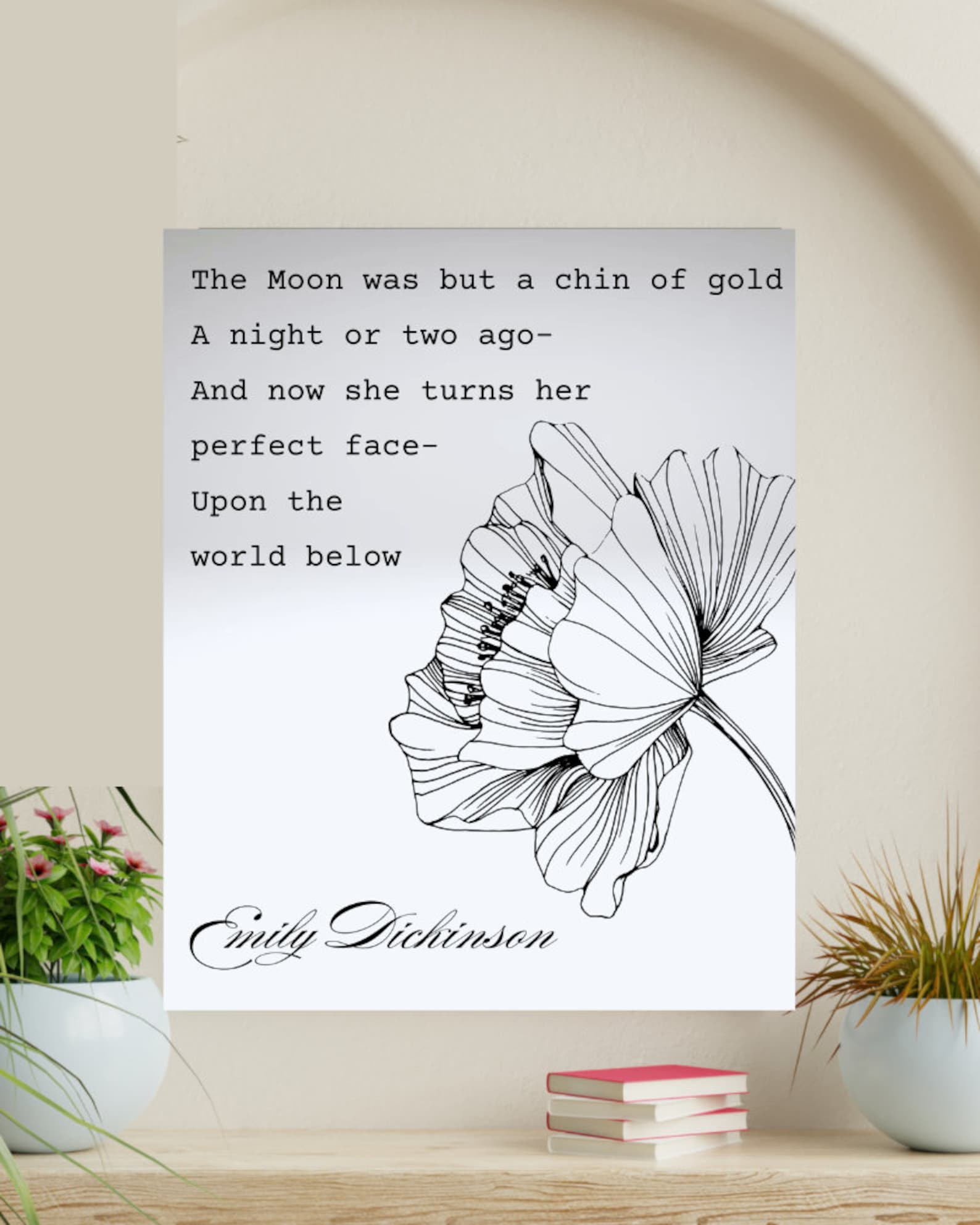 Emily Dickinson Quote Print: Moon Poetry, Coquette Decor (digital ...