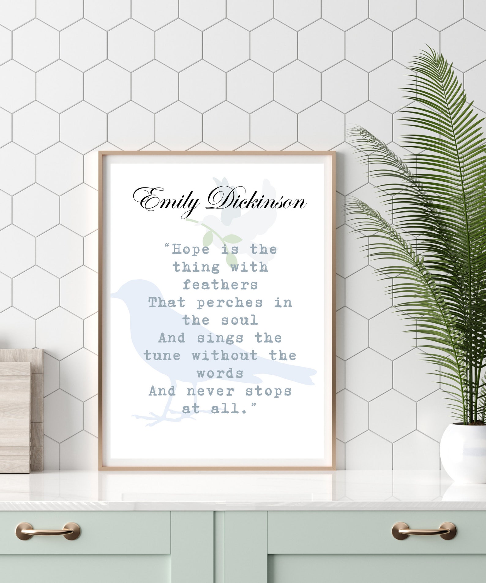 Emily Dickinson Poem, Hope is the Thing - Etsy