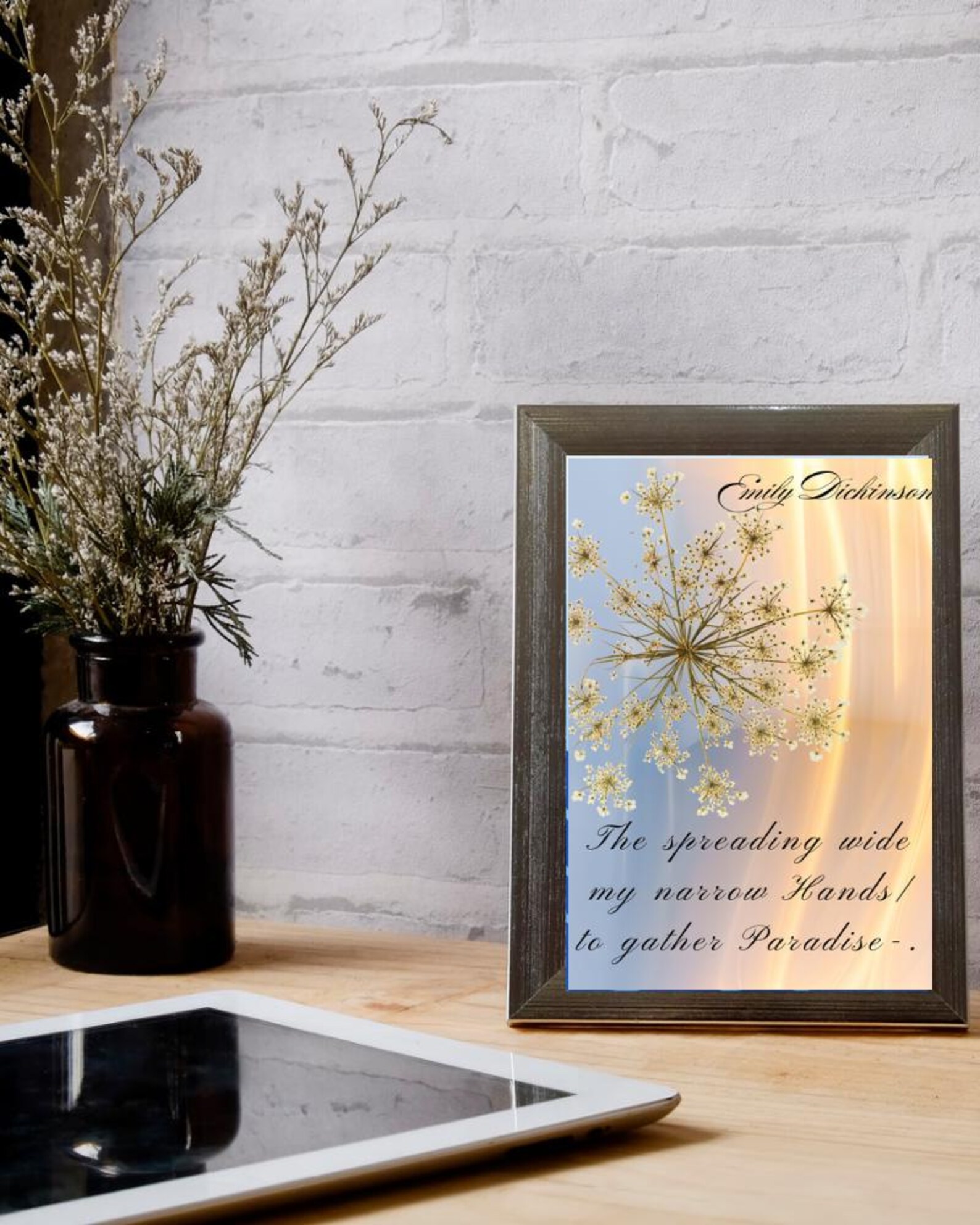 Small Illustration With Quote by Emily Dickinson, Digital Download ...