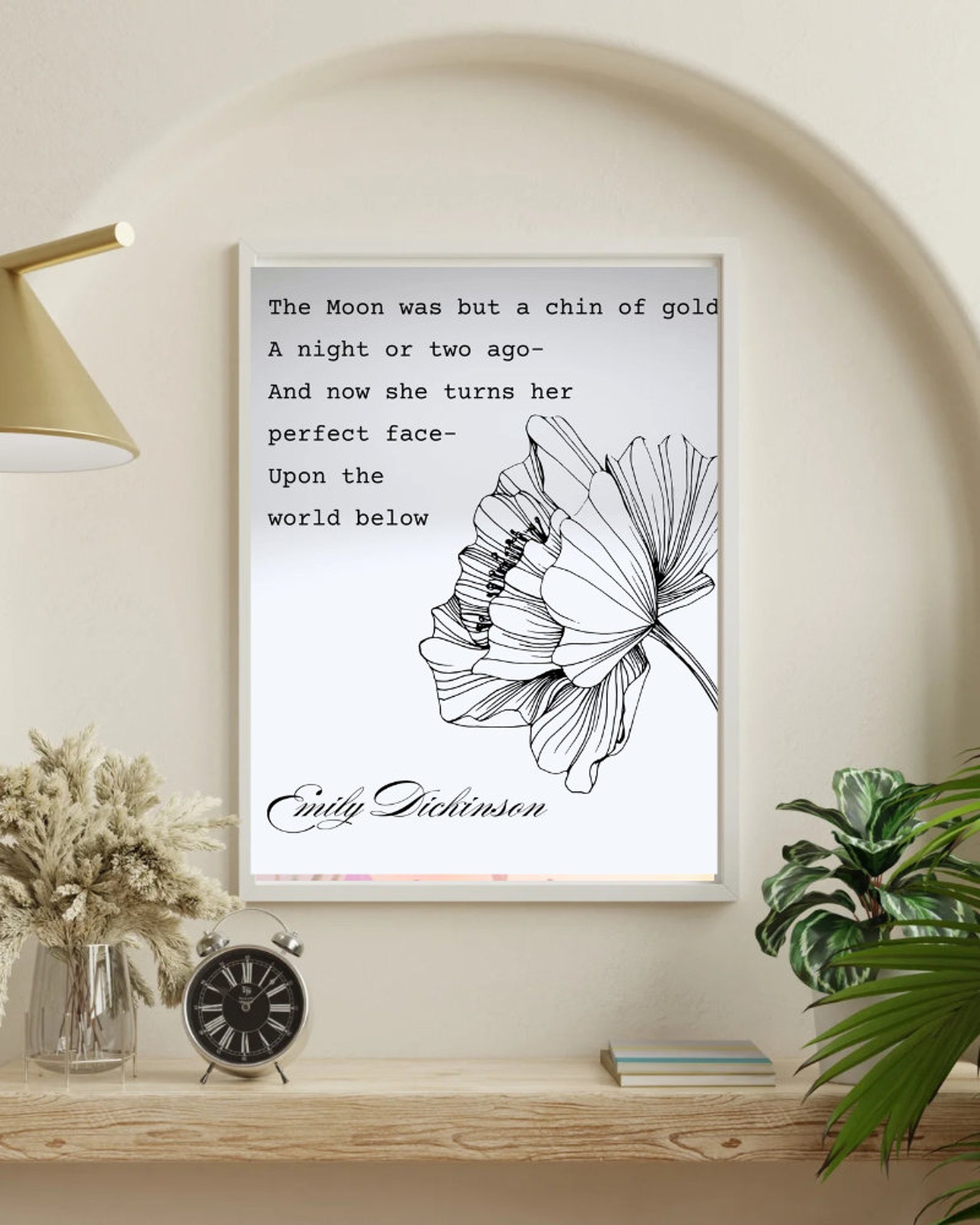 Emily Dickinson Quote Print: Moon Poetry, Coquette Decor (digital ...