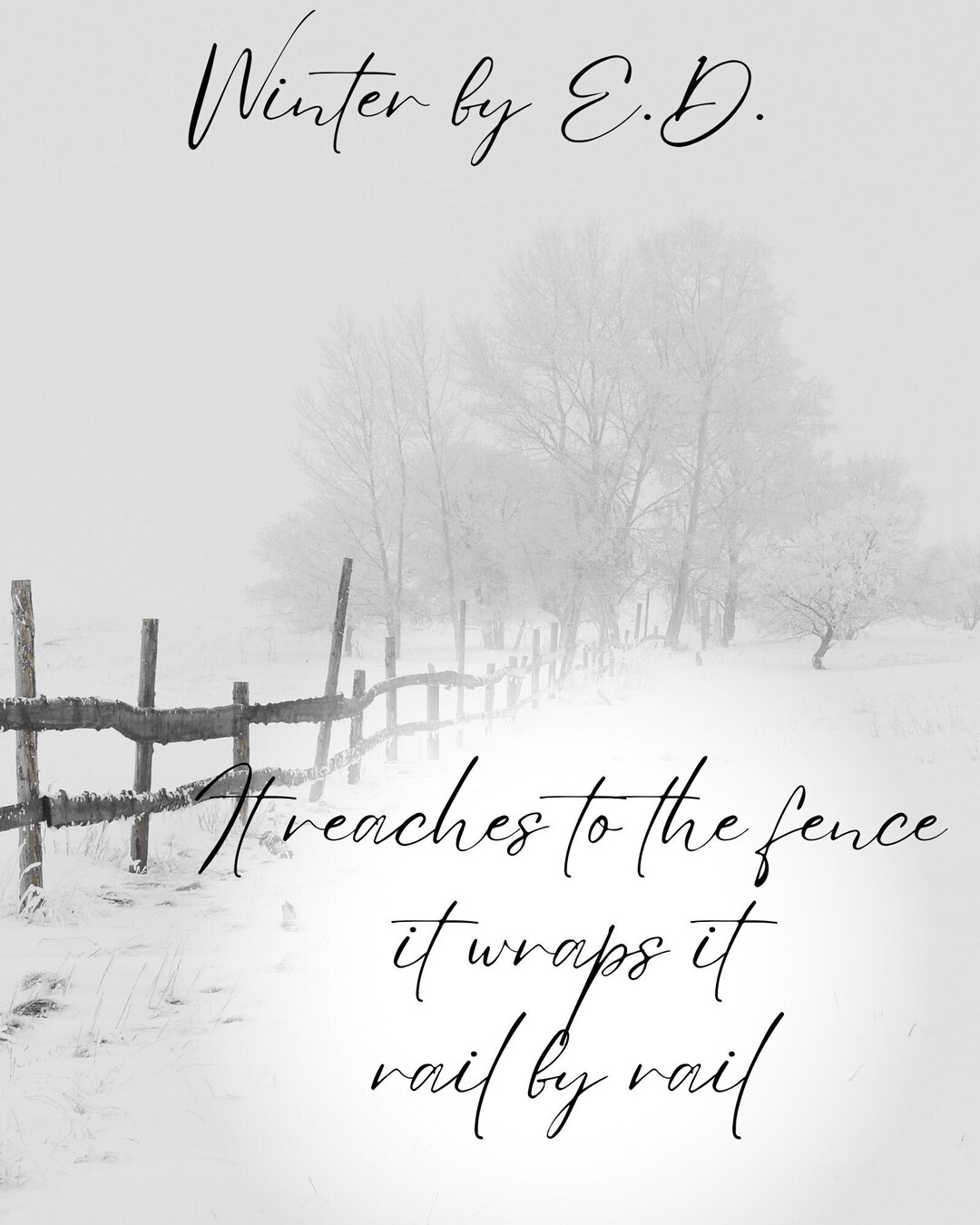 Emily Dickinson About Winter Snow Bookmark - Etsy