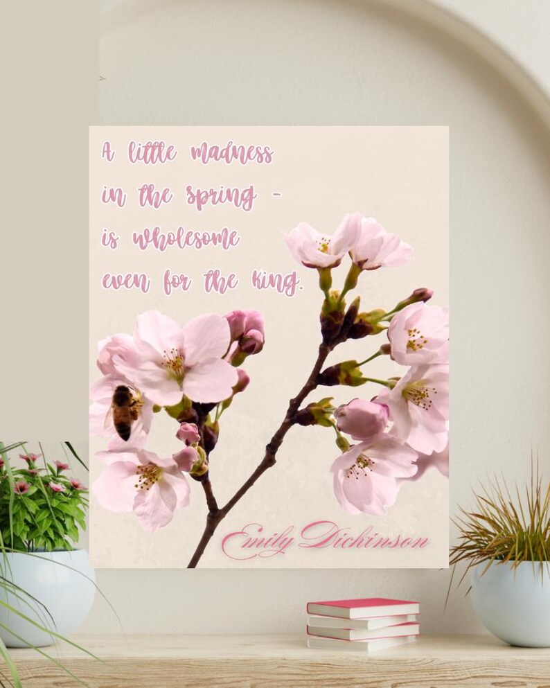 Emily Dickinson Quote About Much Madness in Spring, Digital Download ...