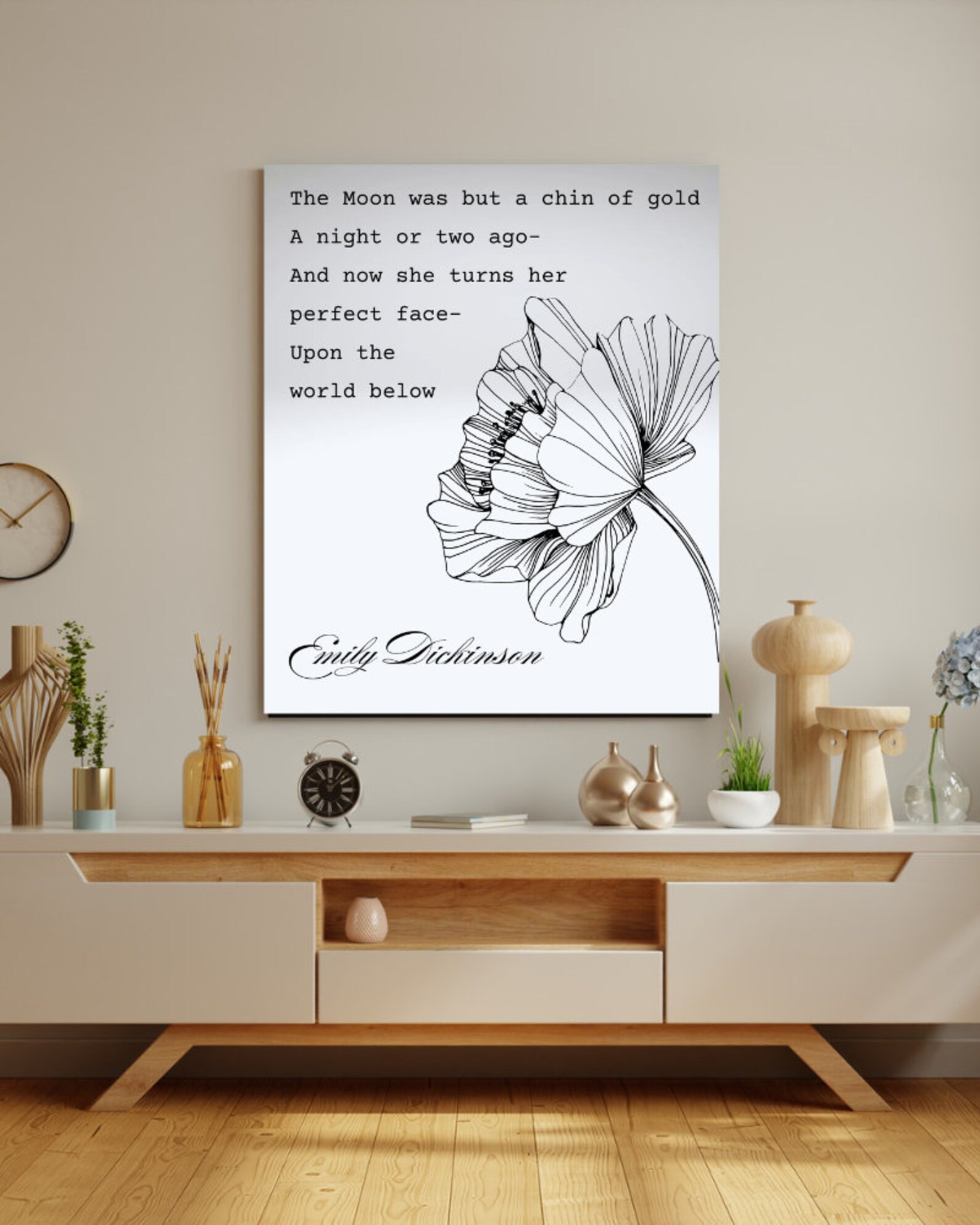 Emily Dickinson Quote Print: Moon Poetry, Coquette Decor (digital ...