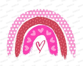 Valentines Day Png Sublimation, Valentines Rainbow Love Printable ...