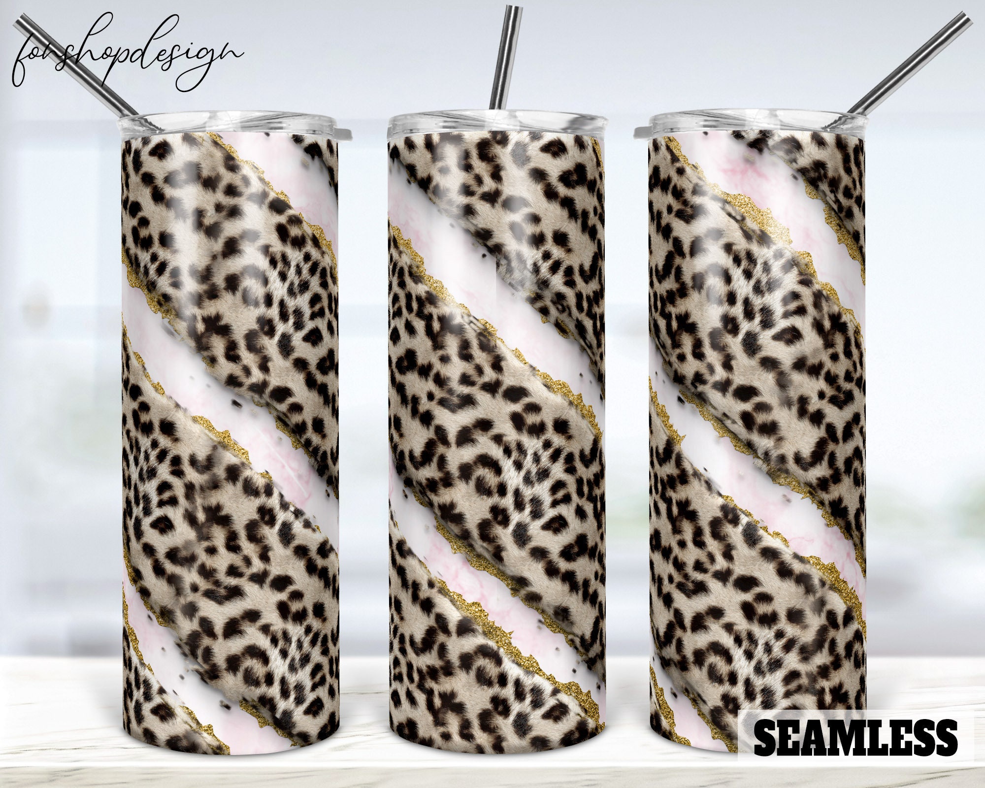 Snow Leopard Marble Seamless 20oz Skinny Tapered & Straight - Etsy
