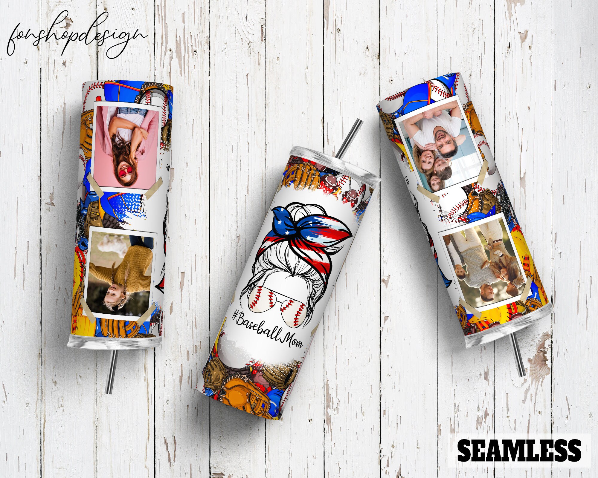 Baseball Mom Photo Frame 20oz Skinny Tapered & Straight - Etsy