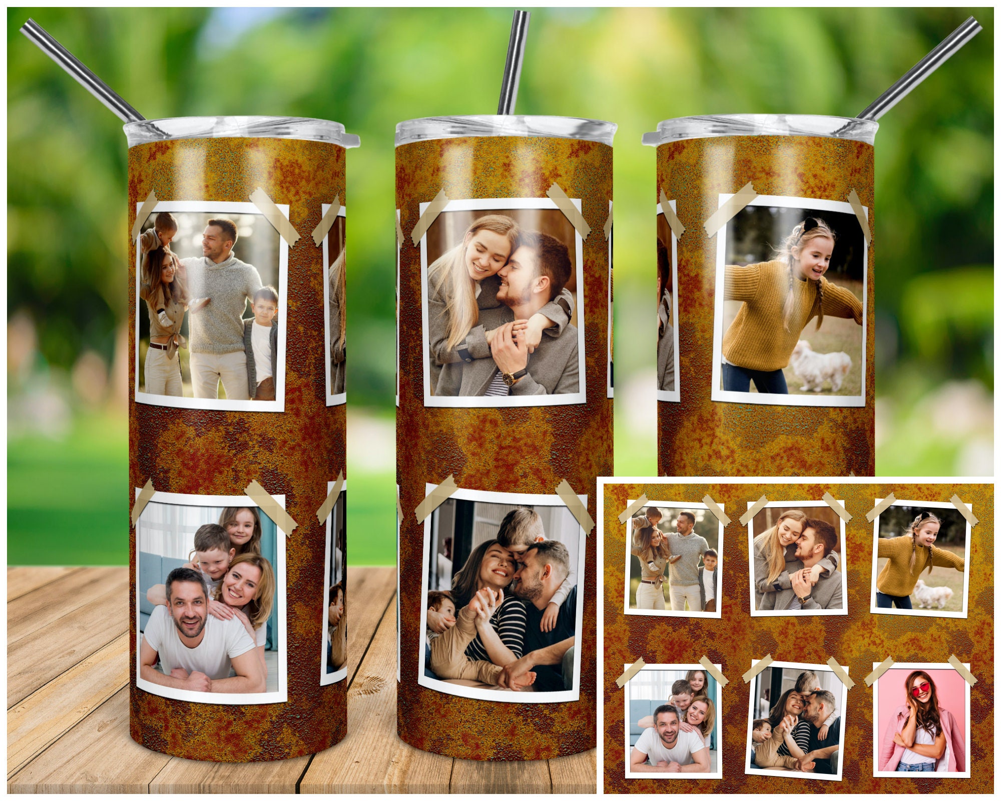Rusty Metallic Metal Photo Frame 20oz Skinny Tapered & - Etsy