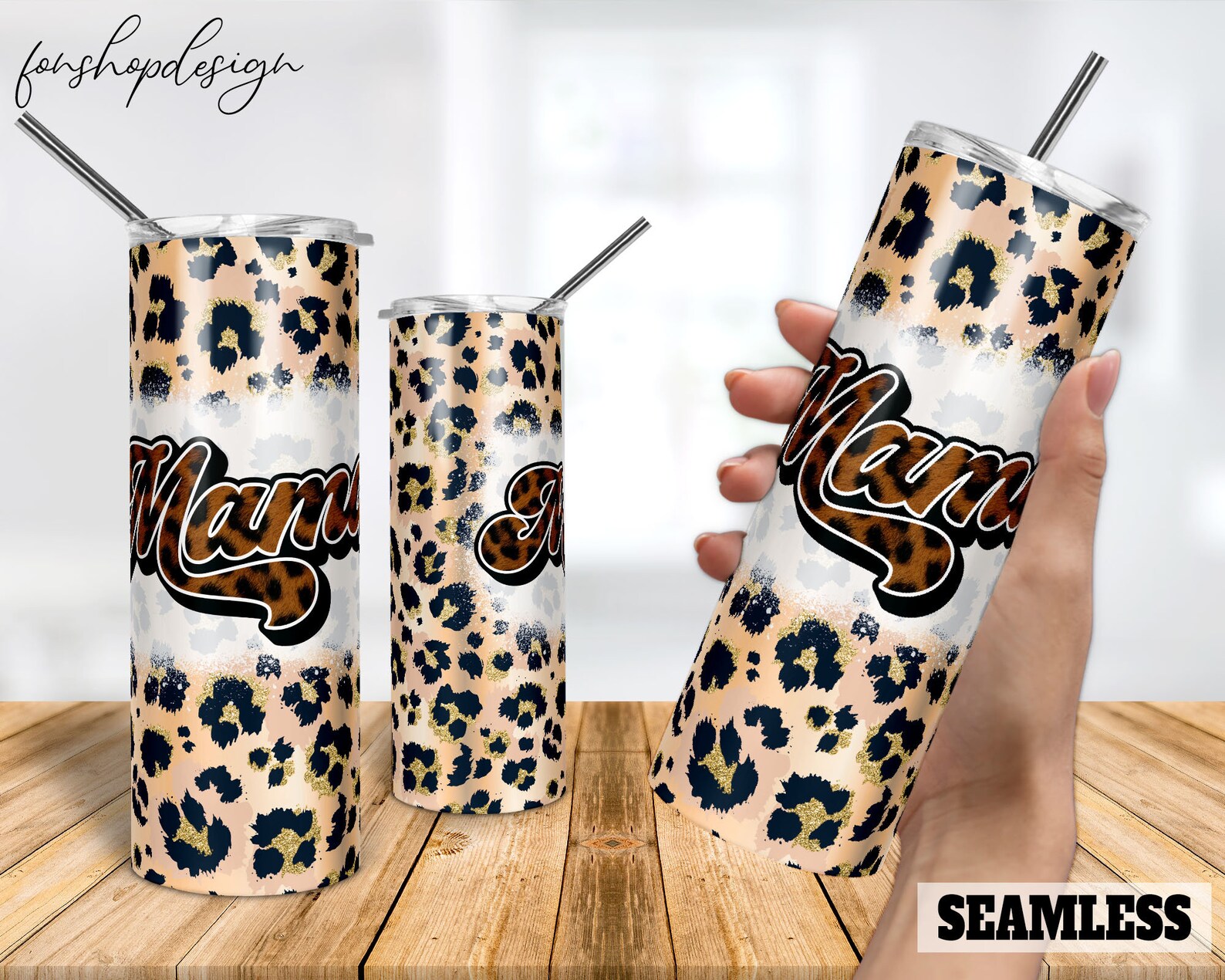 Mama Cheetah Leopard Color Rainbow 20oz Skinny Tapered and - Etsy