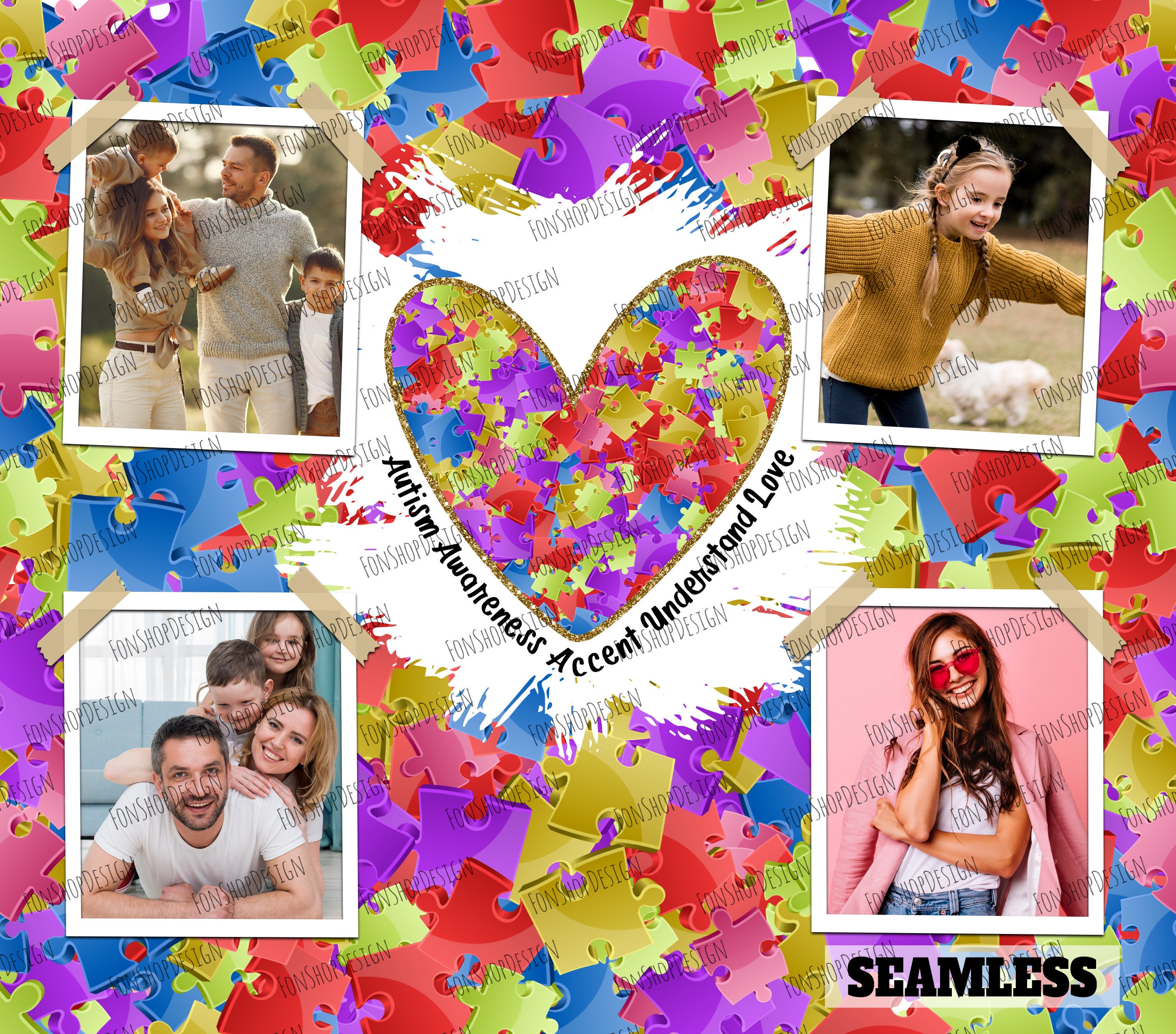 Autism Awareness Photo Frame 20oz Skinny Tapered & Straight | Etsy