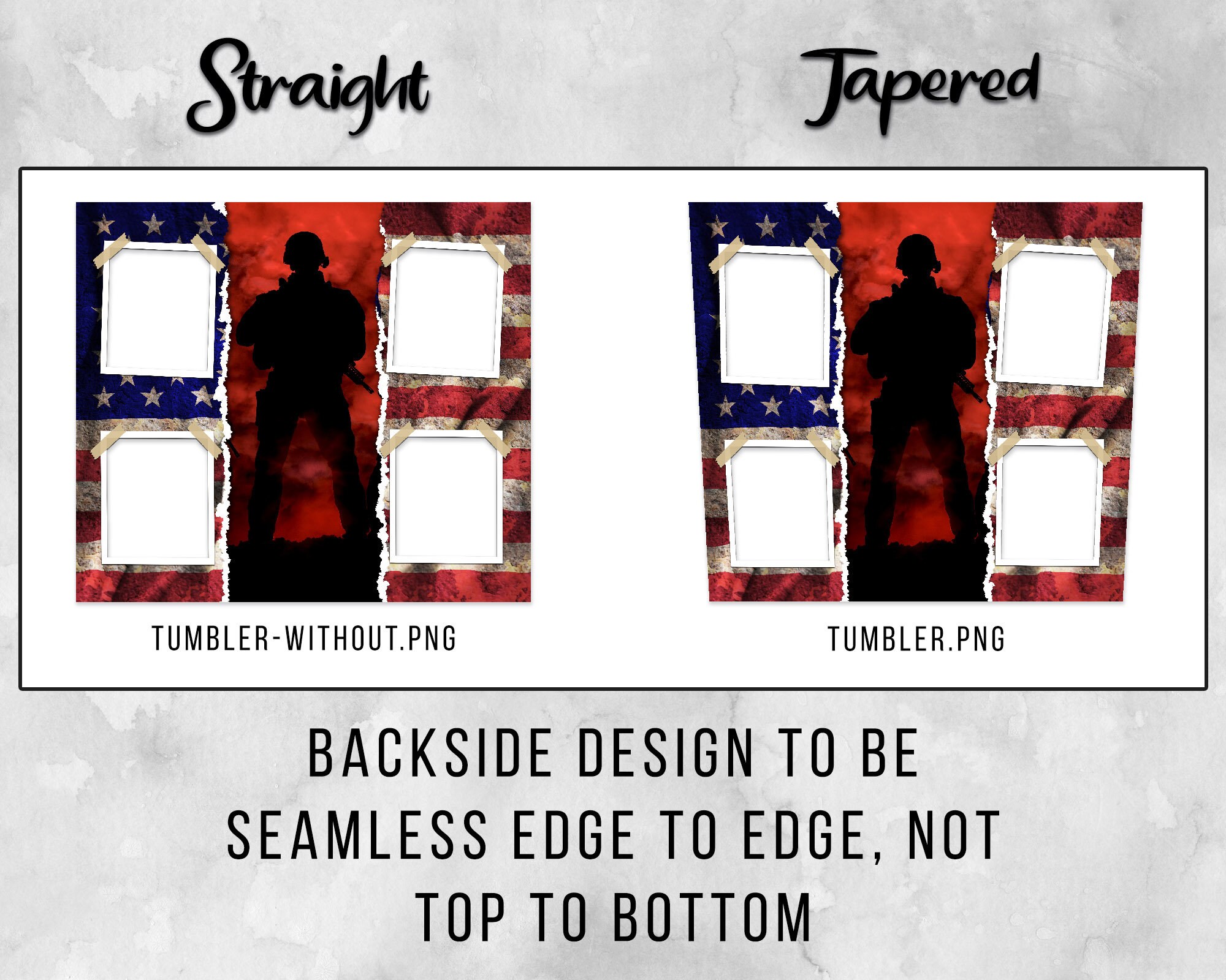 Military Army American Soldier Photo Frame 20oz Skinny - Etsy