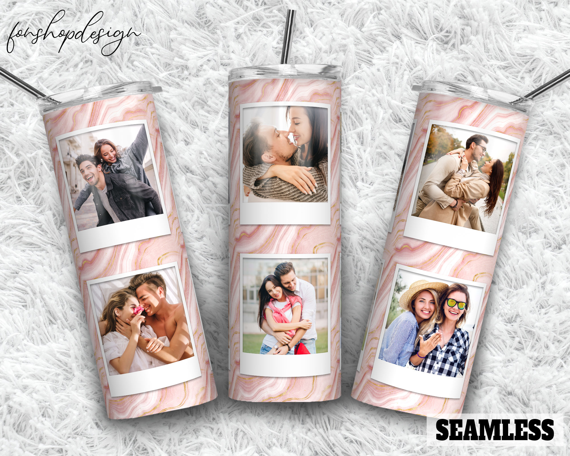 Rose Gold Marble Glitter Abstract Photo Frame Tumbler20 Oz - Etsy