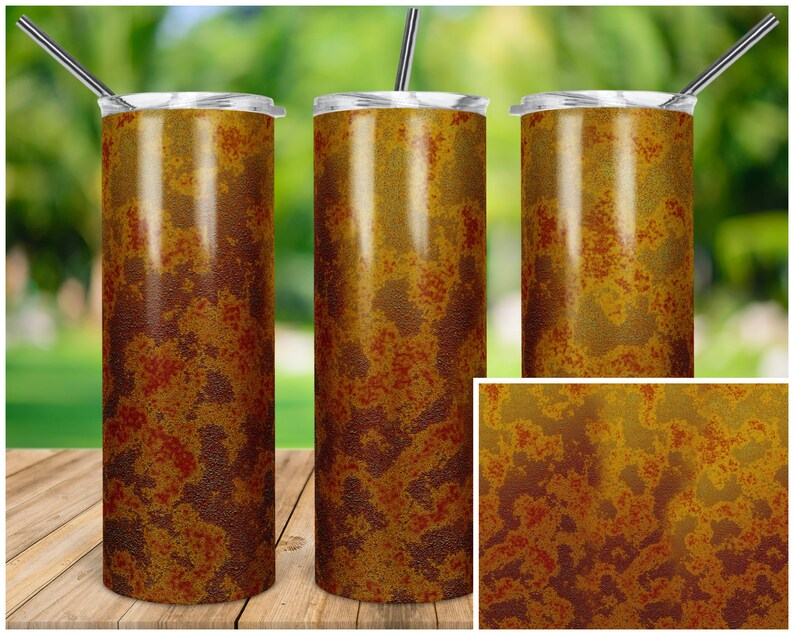 Rusty Metallic Metal Seamless 20oz Skinny Tapered & Straight - Etsy