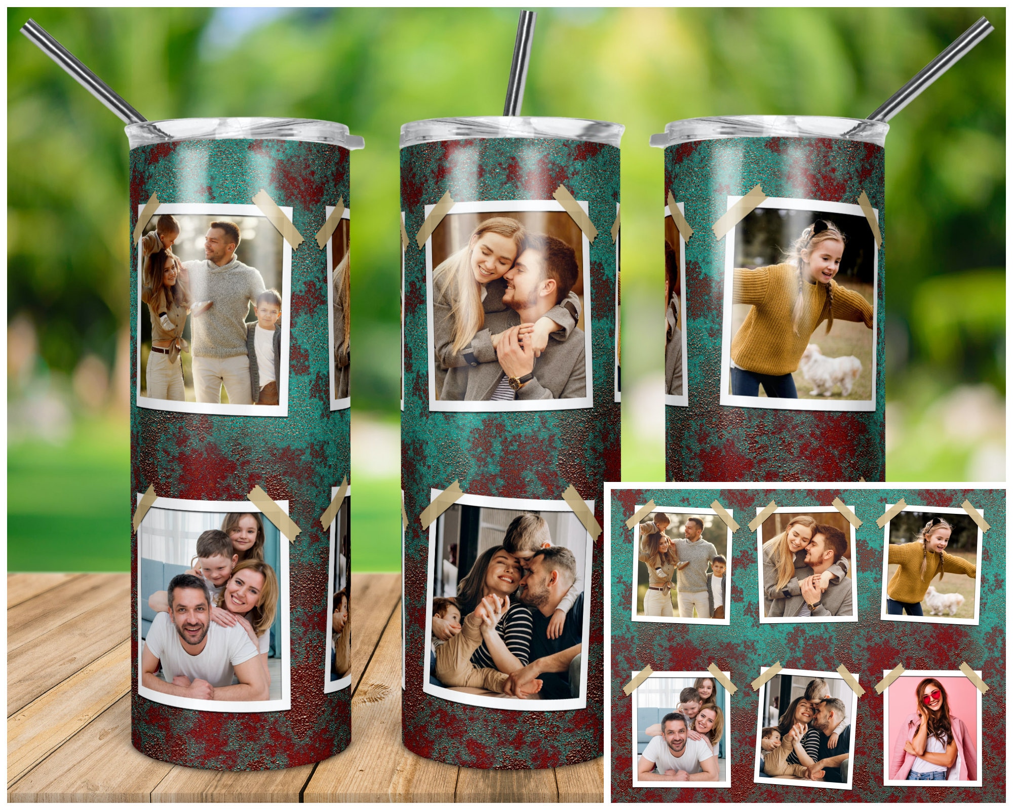 Rusty Metallic Metal Photo Frame 20oz Skinny Tapered & - Etsy