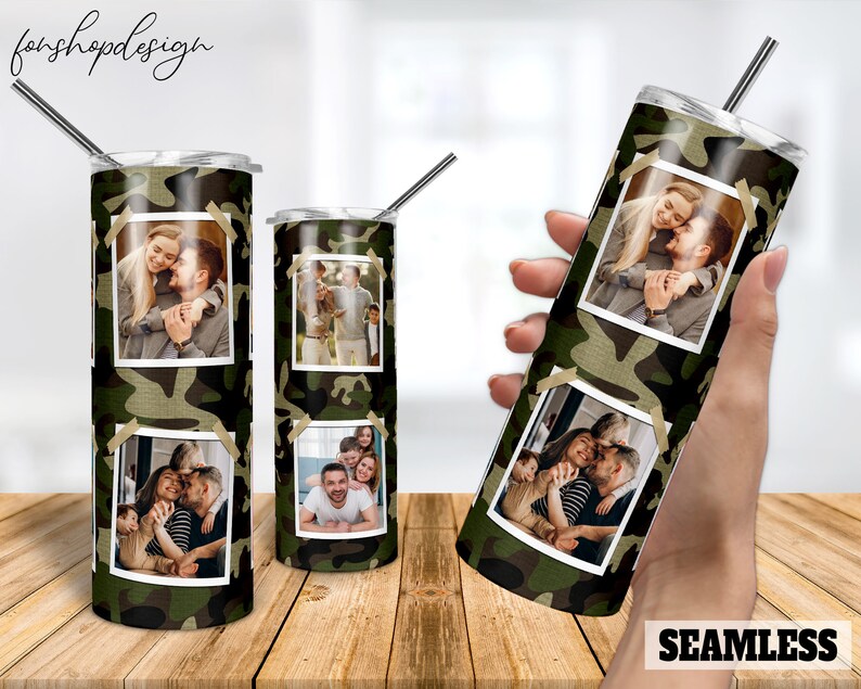 Camouflage Camo Photo Frame 20oz Skinny Tapered & Straight - Etsy