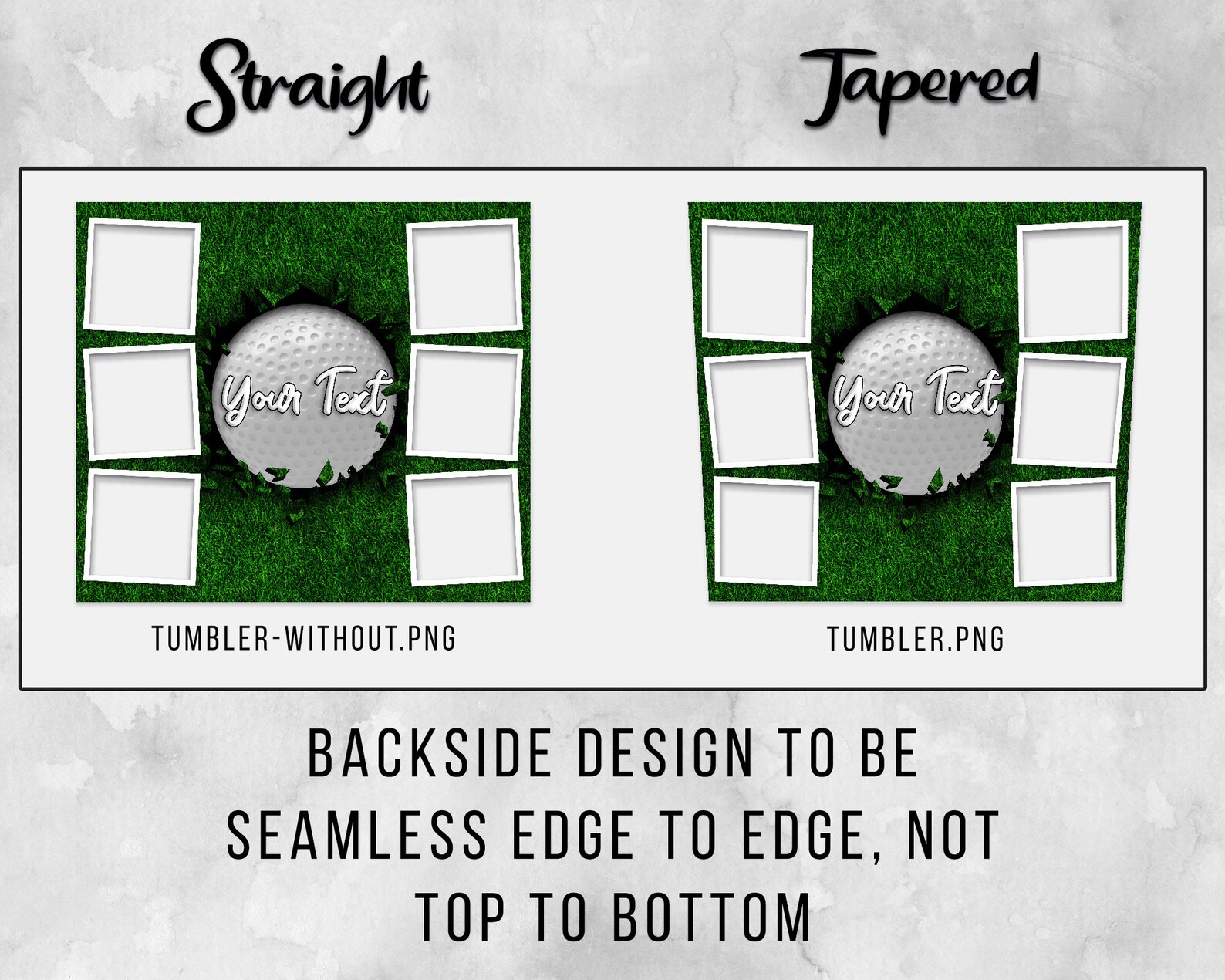 Golf Background Photo Frame Tumbler 20 Oz Tumbler Skinny - Etsy