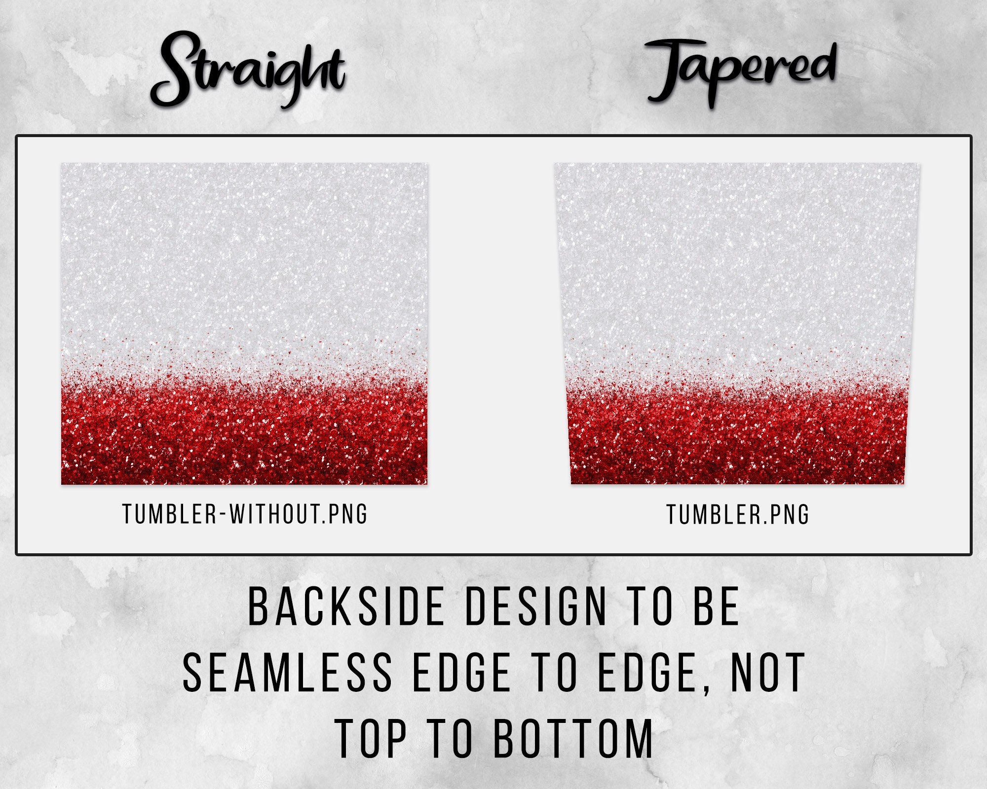 Glitter Confetti Red Seamless 20oz Skinny Tapered & Straight - Etsy