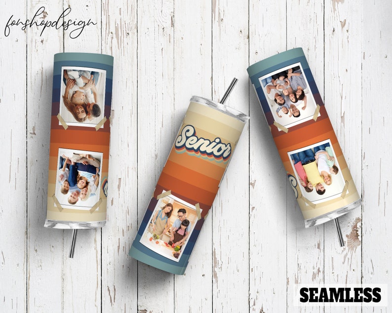 Retro Vintage Senior Photo Frame 20oz Skinny Tapered & - Etsy