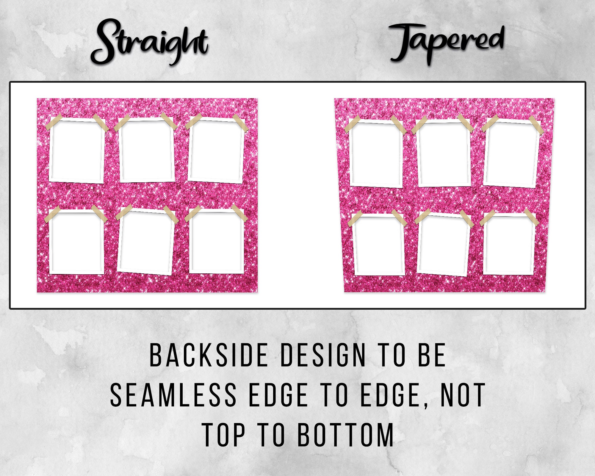 Pink Glitter Photo Frame 20oz Skinny Tapered and Straight | Etsy