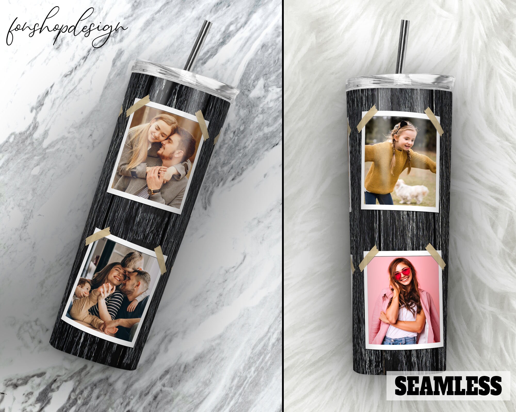 Wood Seamless Photo Collage Frame 20oz Skinny Tapered Straight - Etsy