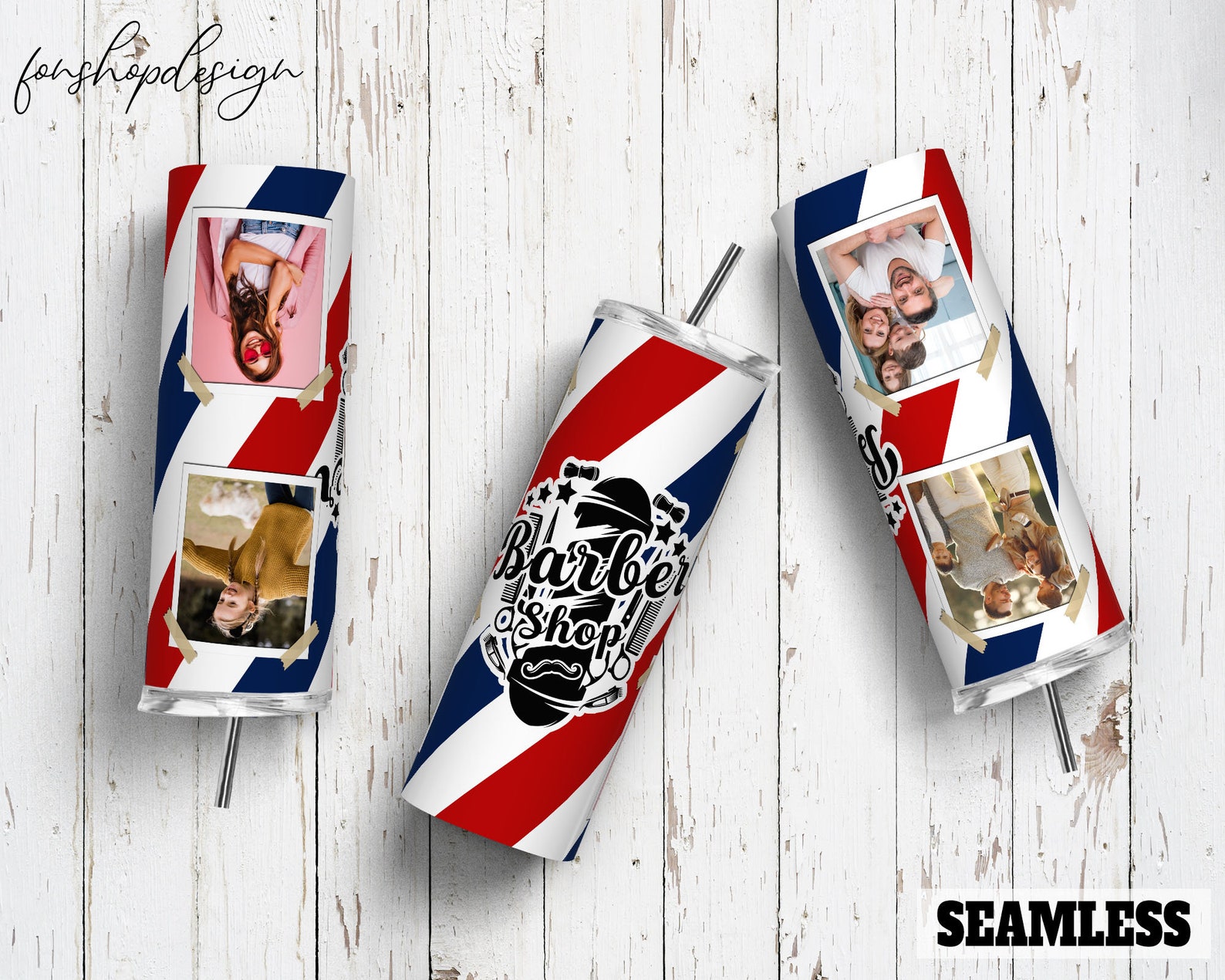 Barber Shop Photo Frame 20oz Skinny Tapered & Straight Tumbler ...