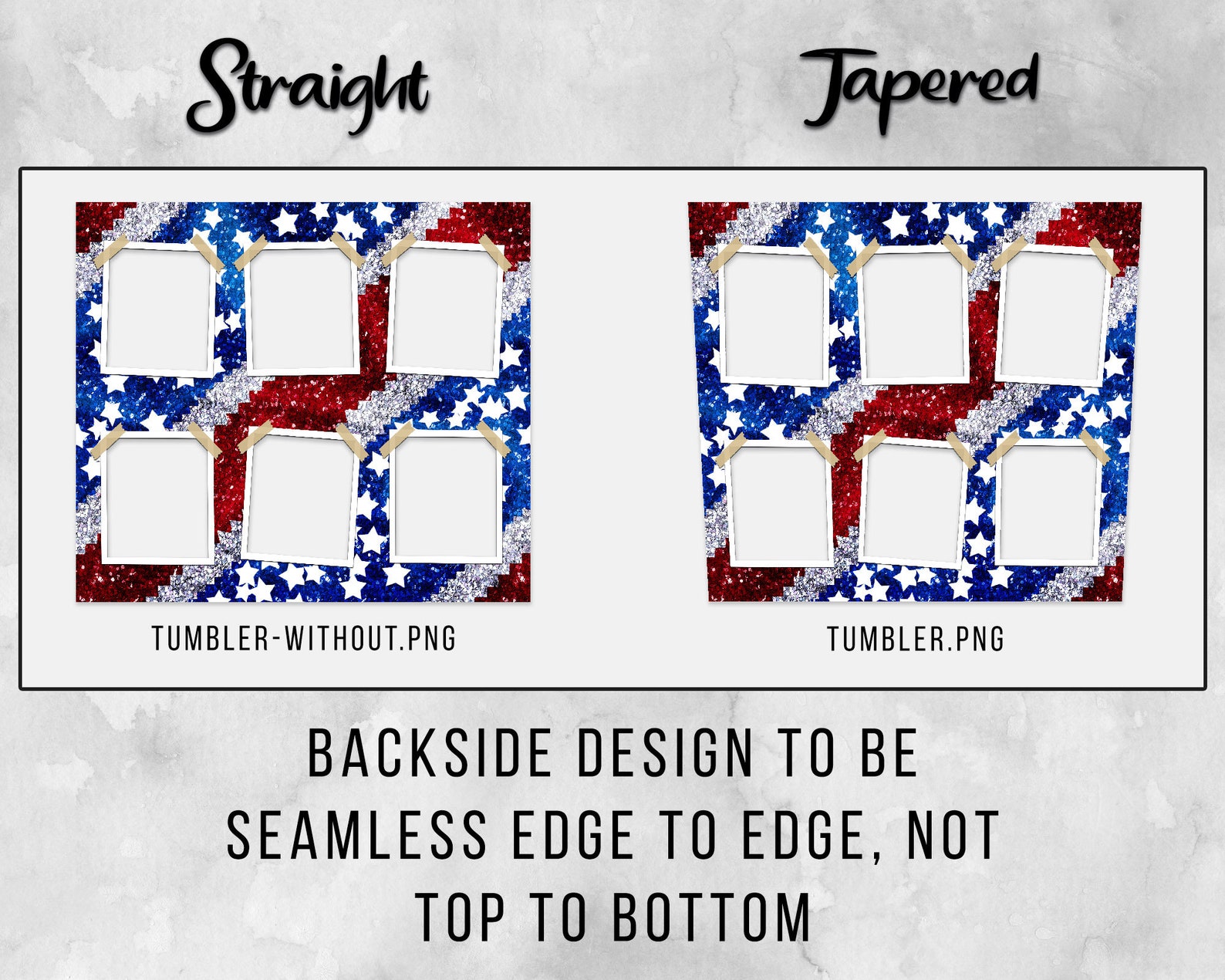 Patriotic Red White Blue Glitter Photo Frame 20oz Skinny - Etsy