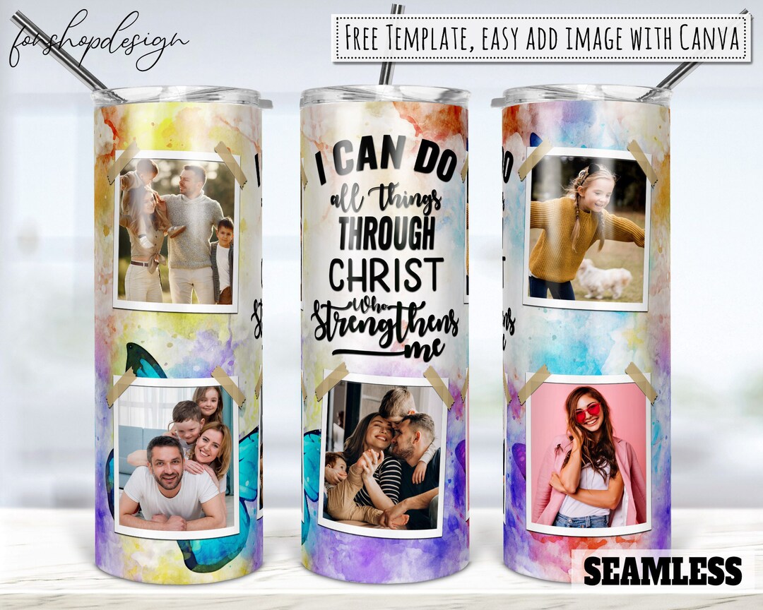 Christian Bible Verse Photo Frame Tumbler Design (digital Download) - Etsy