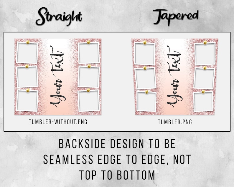 Blush Pink Ombre Glitter Photo Frame Tumbler 20 Oz Tumbler - Etsy