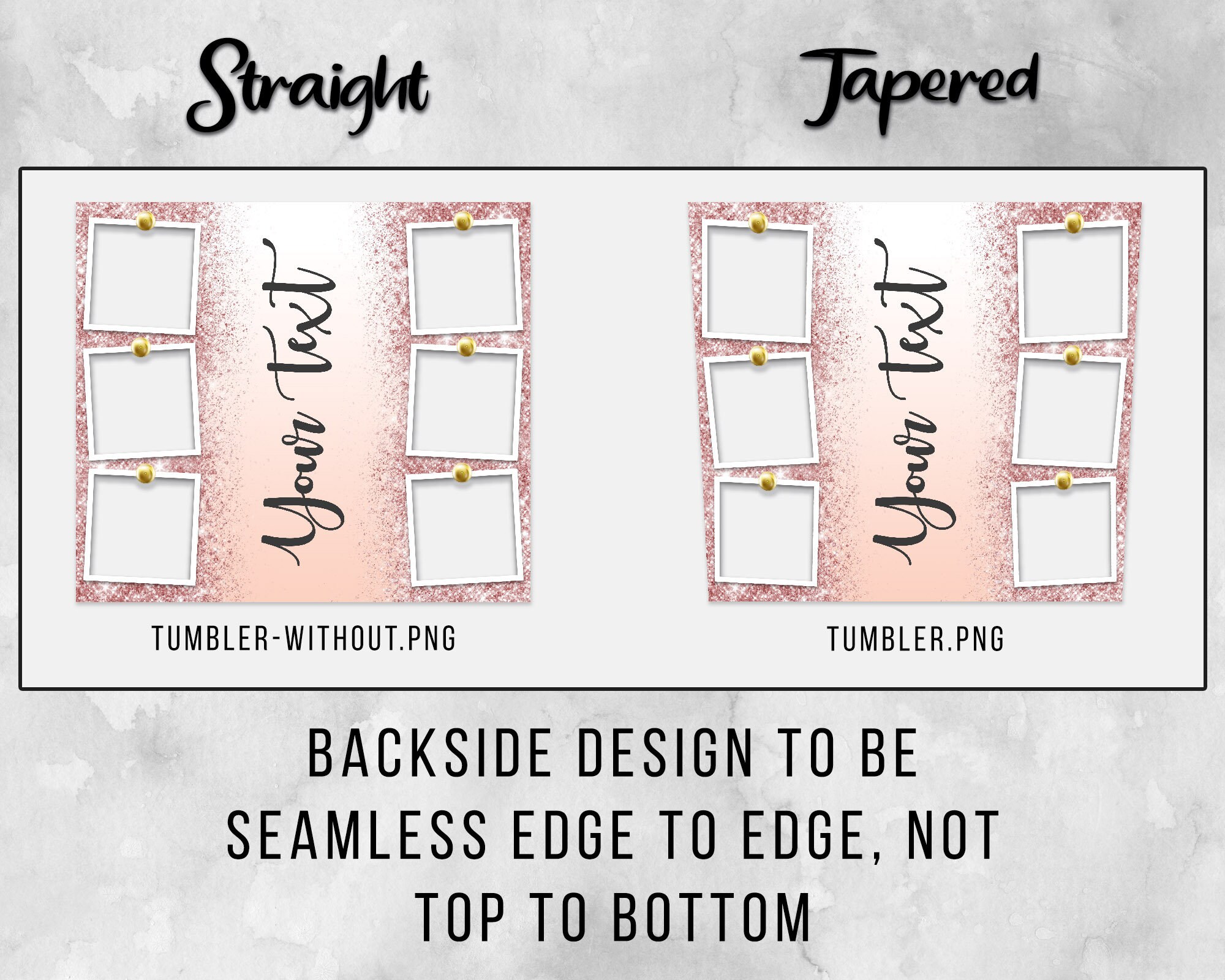 Blush Pink Ombre Glitter Photo Frame Tumbler 20 Oz Tumbler - Etsy