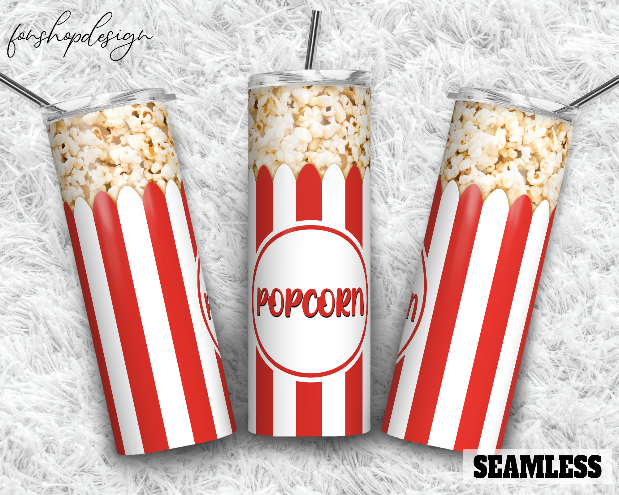 Popcorn Seamless 20oz Skinny Tapered & Straight Tumbler - Etsy