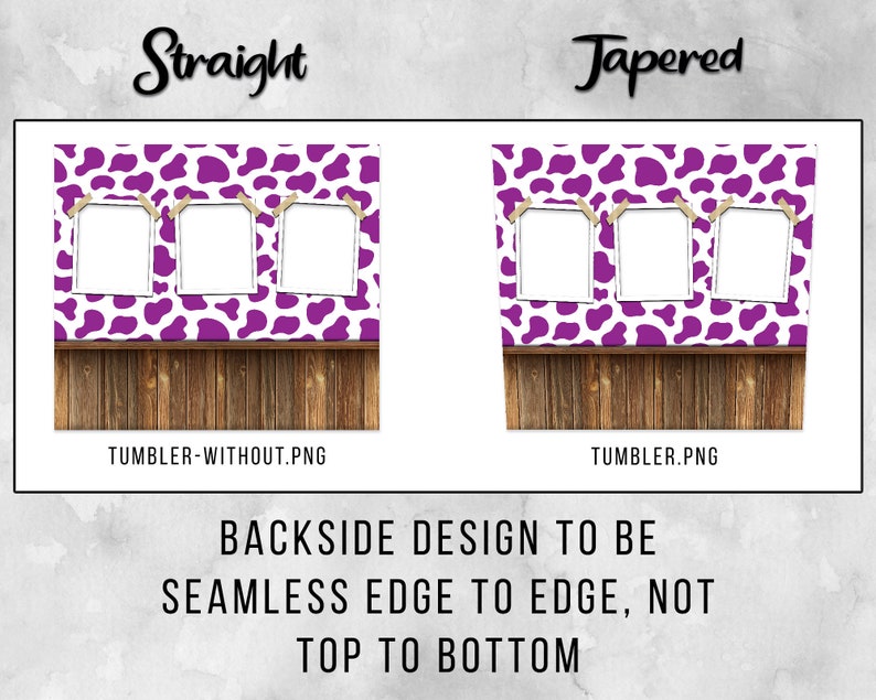 Purple Cow Print Photo Frame 20oz Skinny Tapered & Straight - Etsy