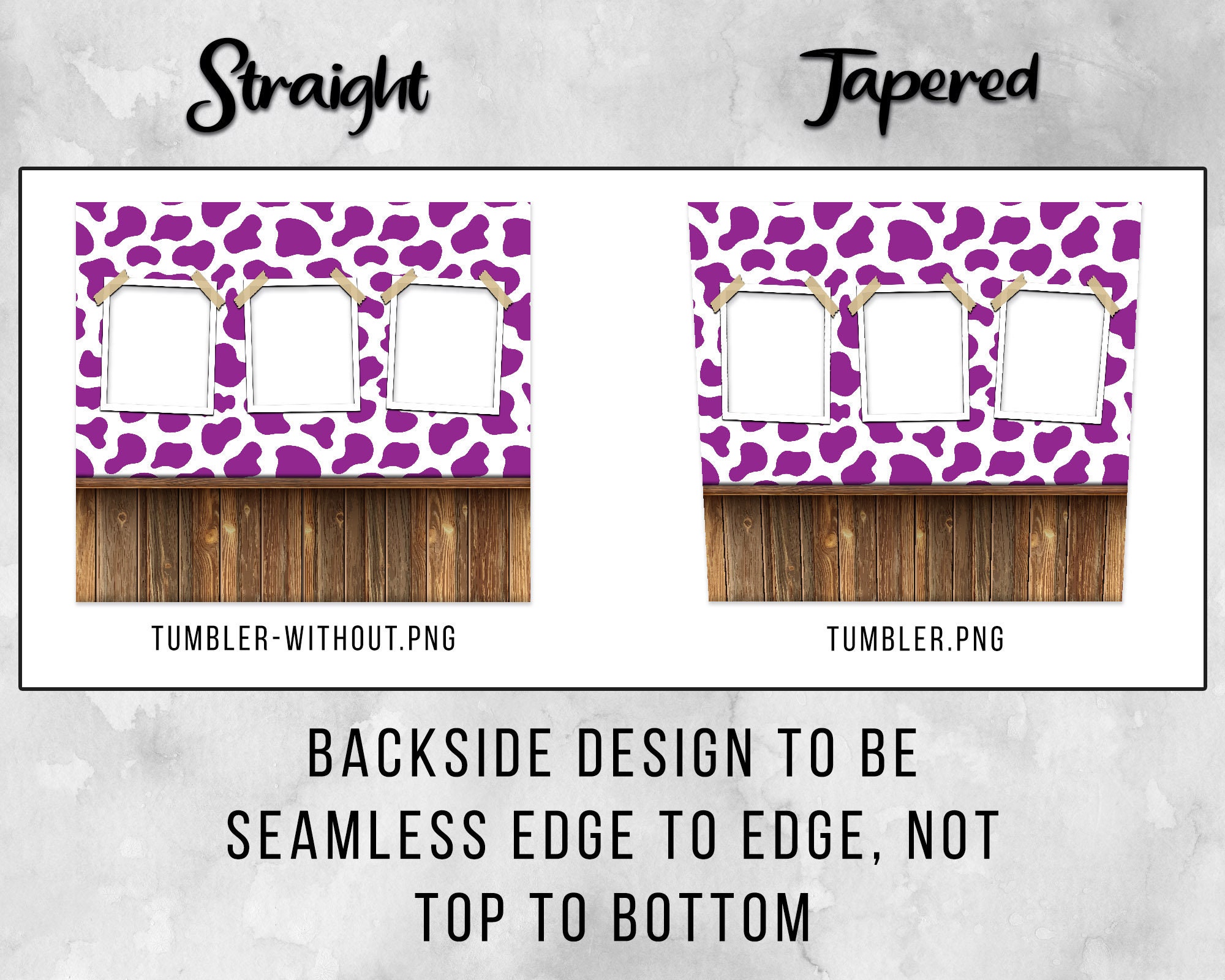 Purple Cow Print Photo Frame 20oz Skinny Tapered & Straight - Etsy