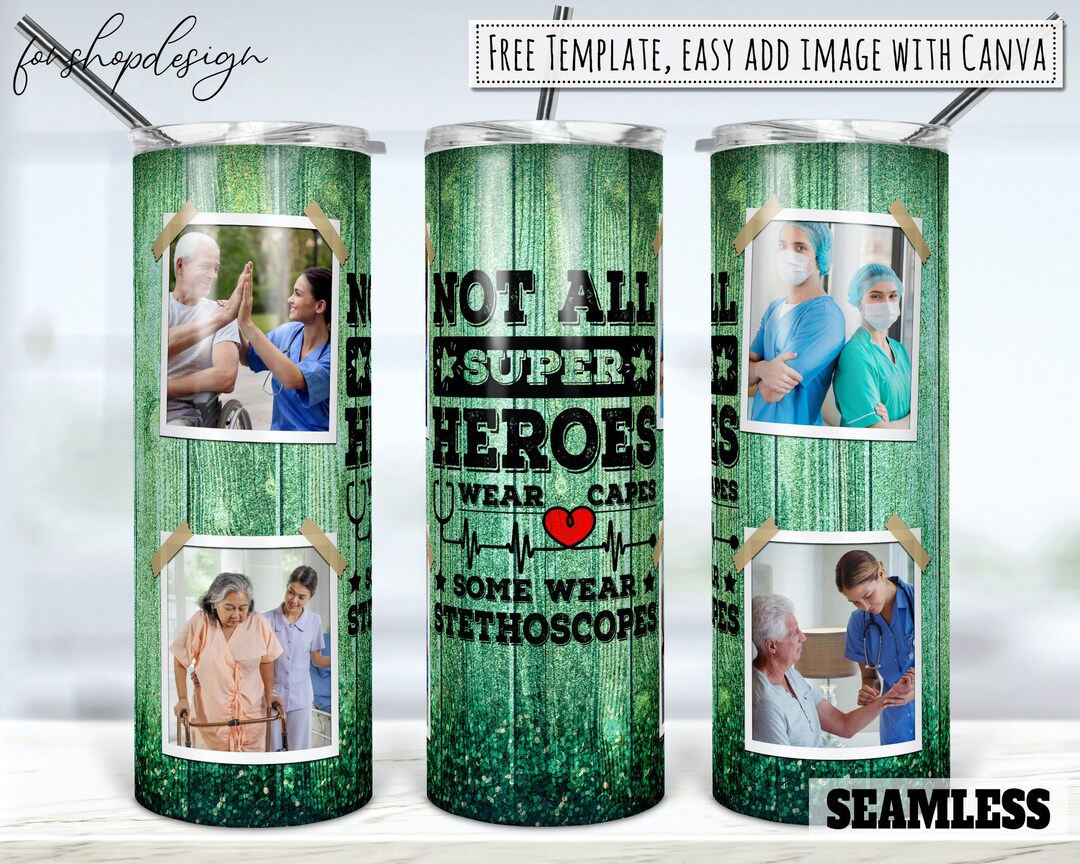 Nurse Super Power Cna Photo Frame 20oz Skinny Tapered & Straight ...