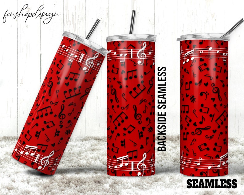 Music Notes Melody Seamless Tumbler 20 Oz Tumbler Skinny - Etsy
