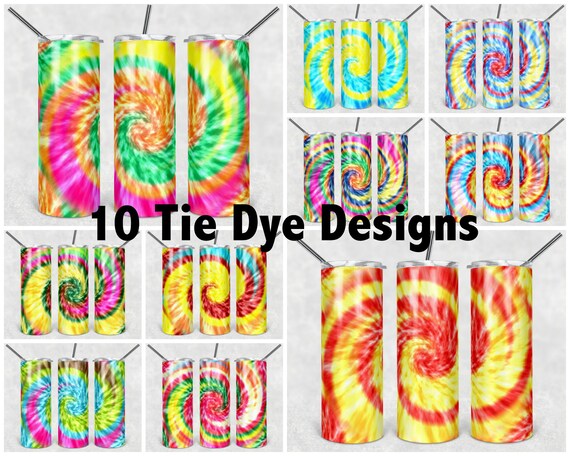 Bundle Tie Dye 10 Designs Seamless 20oz Skinny Tapered & - Etsy