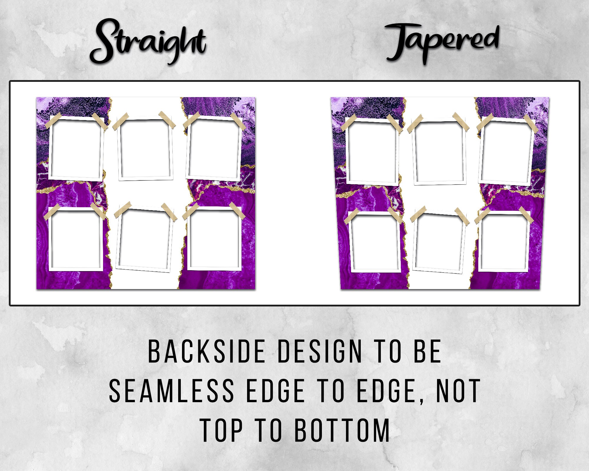 Purple Agate Gold Glitter Photo Frame 20oz Skinny Tapered & | Etsy