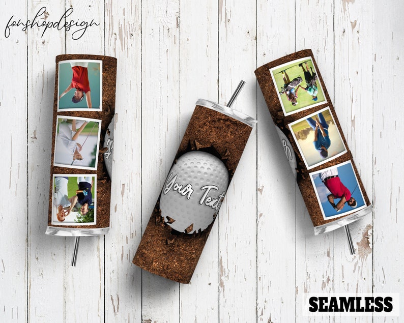 Golf Background Photo Frame Tumbler 20 Oz Tumbler Skinny - Etsy