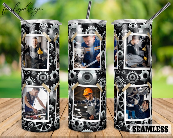 Mechanic Gear Photo Frame 20oz Skinny Tapered & Straight | Etsy